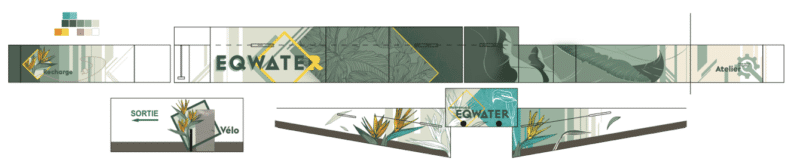 EQWATER | Fresque dans un parking | Collectif HautEnCouleur • PALM